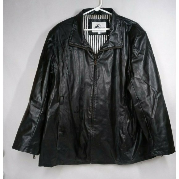 KC Collections | Jackets & Coats | Kc Collections Black Leather With ...